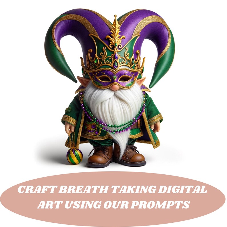 30 Mardi Gras Gnome Clipart Bundle: Chatgpt & DALL-E 3 Prompts With ...
