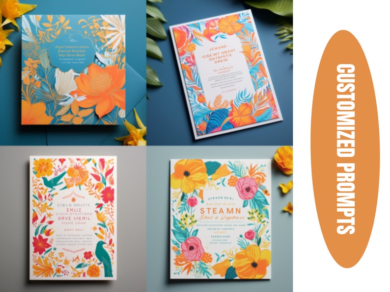 Midjourney Prompts for Invitation Card Premium Watercolor Floral Frames ...
