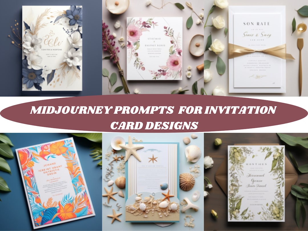Midjourney Prompts for Invitation Card Premium Watercolor Floral Frames ...
