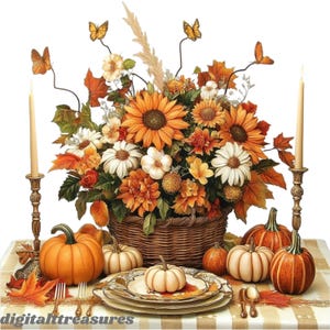 14 Thanksgiving Clipart Bundle: Watercolor Autumn Harvest Images for ...