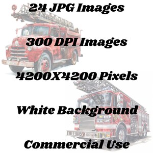 Heroic Hoses: Brave Fire Truck Clipart Bundle - 24 High-quality Jpgs ...