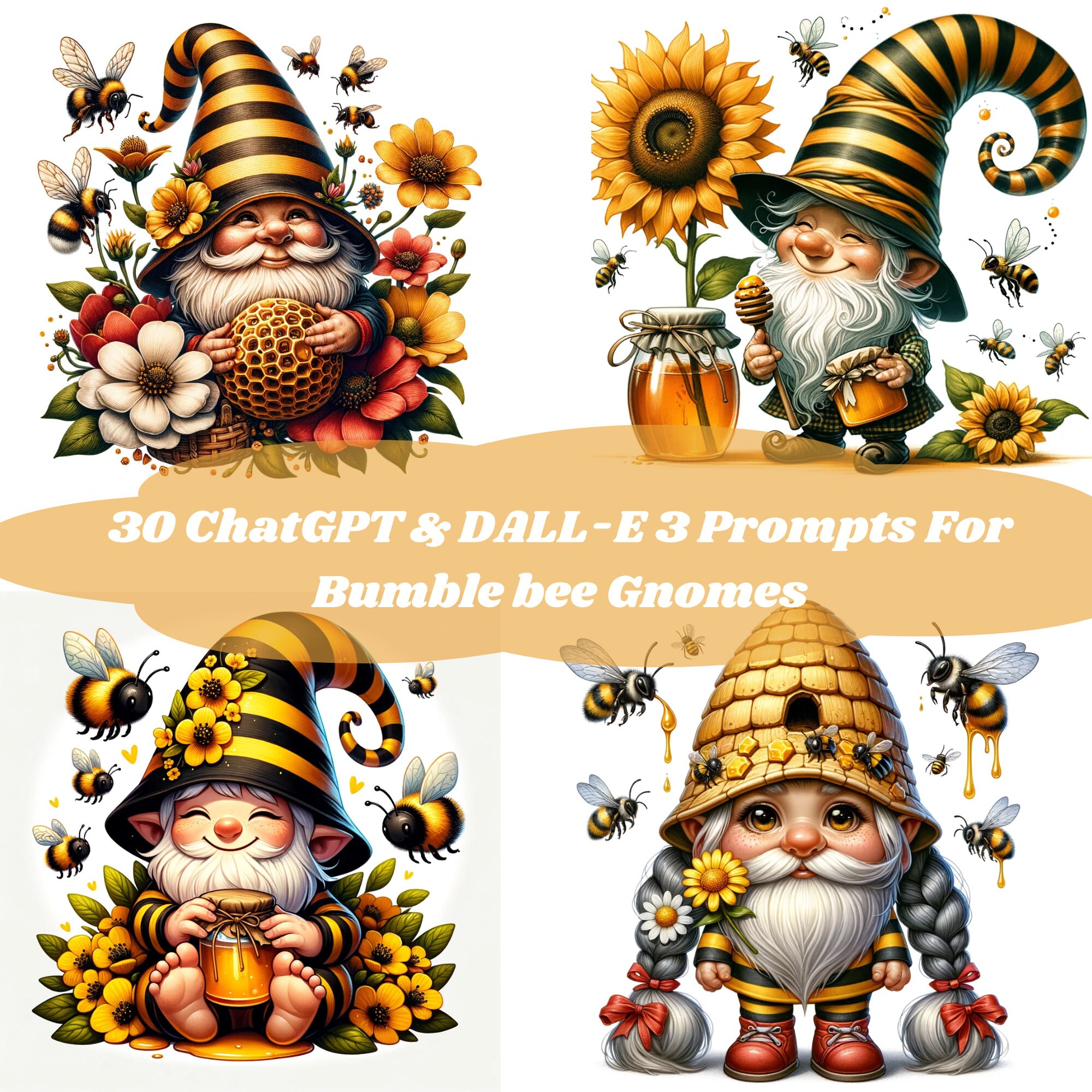 30 Bumble Bee Gnomes Prompts FREE 15 Images and DALL-E 3 Guide ...