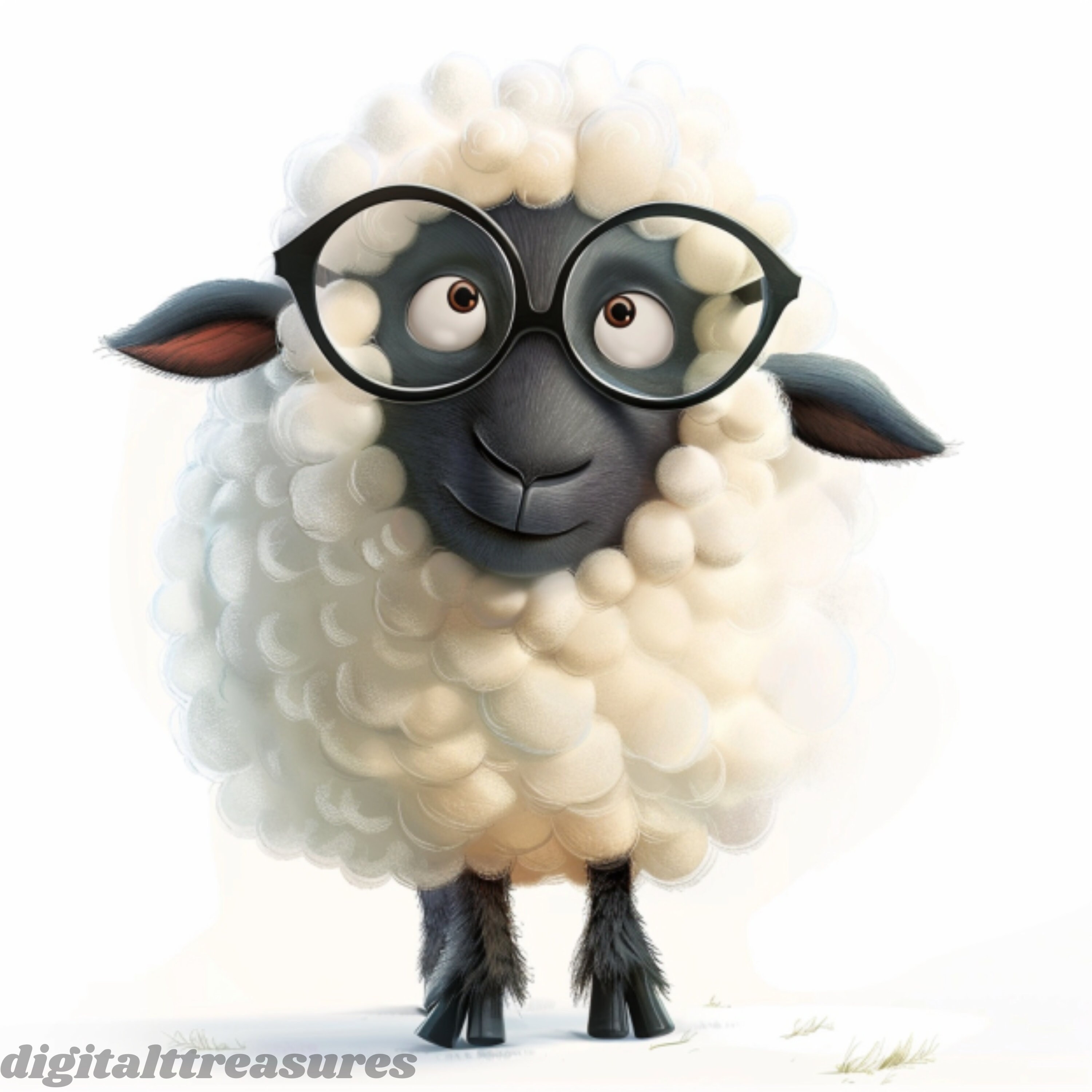 Funny Sheep Faces Clipart Bundle: Farm Animal Illustrations (commercial ...