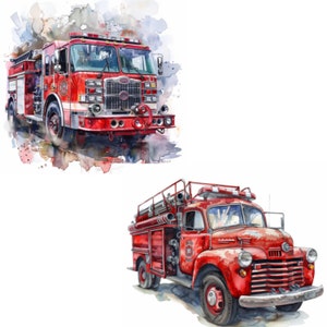 Heroic Hoses: Brave Fire Truck Clipart Bundle - 24 High-quality Jpgs ...