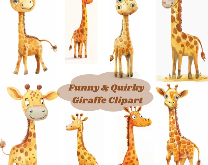 Funny Giraffe Png, Funny Giraffe Clip Art, Cool Giraffe Bundle ...