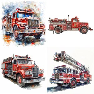 Heroic Hoses: Brave Fire Truck Clipart Bundle - 24 High-quality Jpgs ...