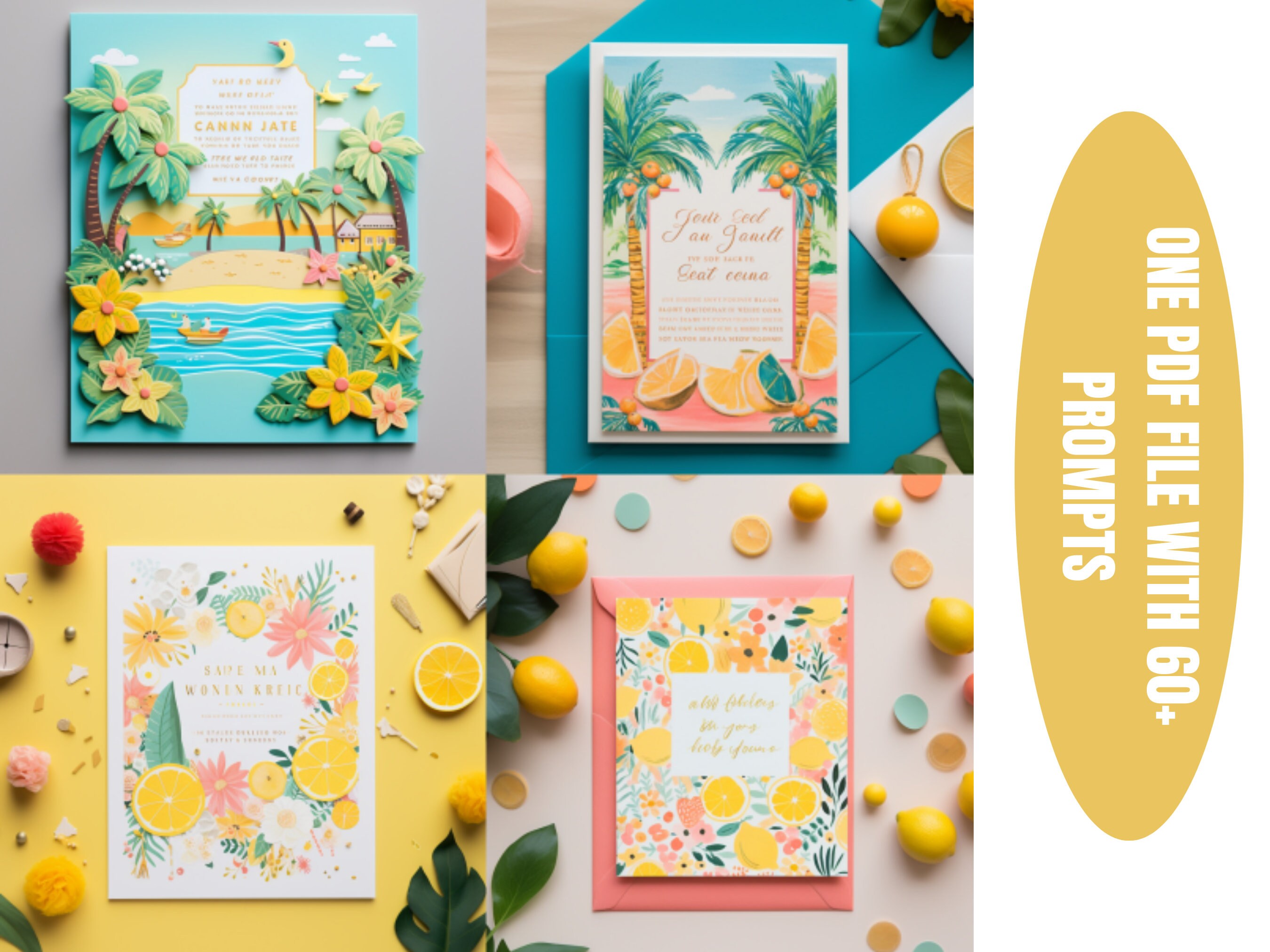 Midjourney Prompts for Invitation Card Premium Watercolor Floral Frames ...