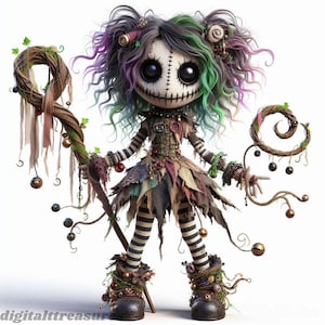 Spooky Chibi Girls Clipart: Halloween Gothic Horror Dolls (PNG) - Etsy