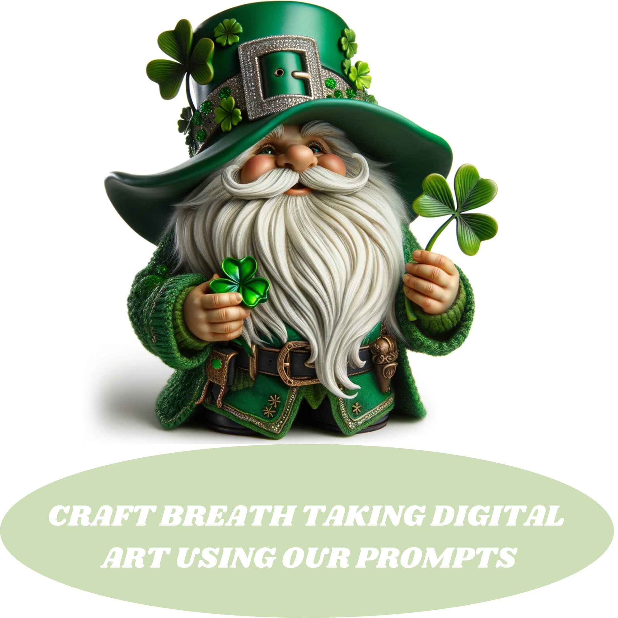 Saint Patrick's Day Gnomes Clipart: AI Prompts & PNG Graphics - Etsy