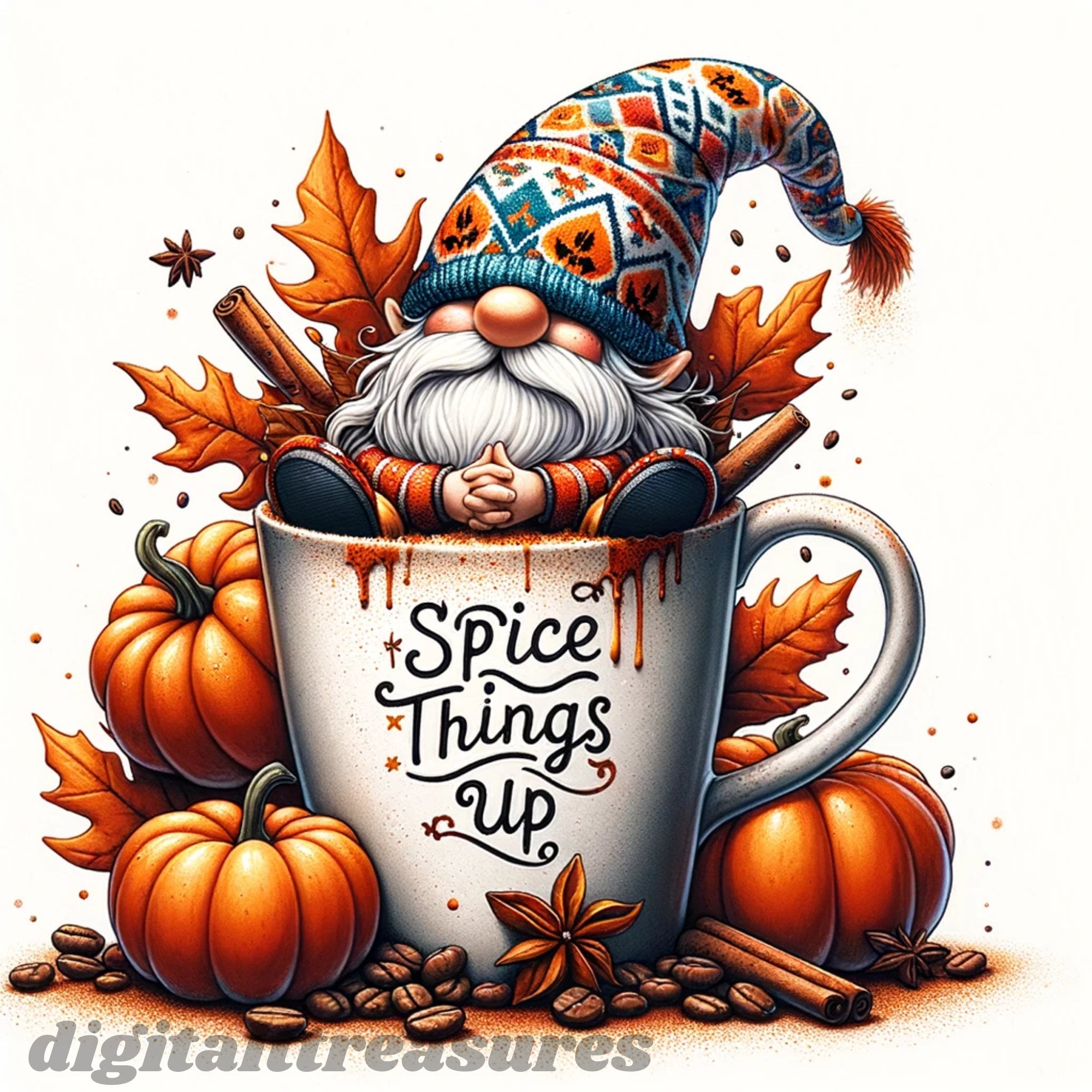 Watercolor Coffee Gnomes Clipart: Cozy Coffee Lover's Art (digital ...