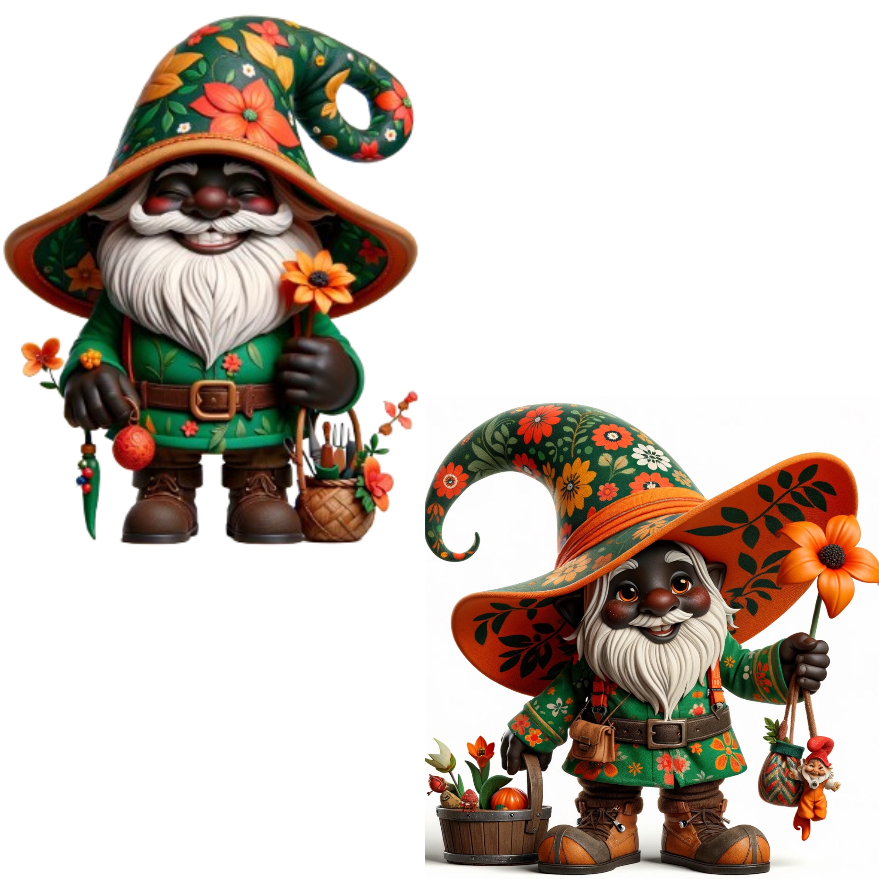 Cultural Heritage: 17 Watercolor African Gnome Clipart Bundle ...