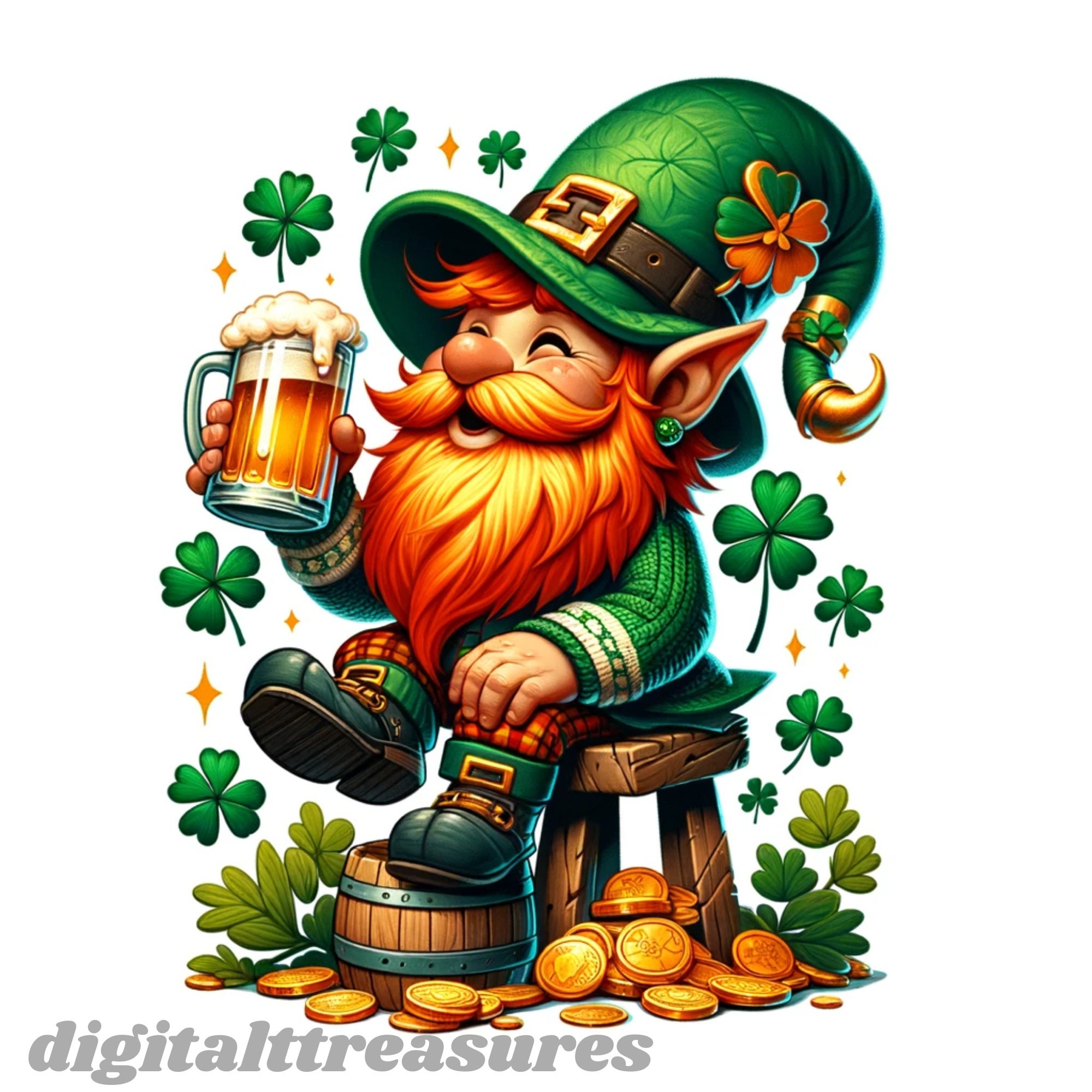 Watercolor St. Patrick's Day Gnomes Clipart Bundle: Featuring Cute ...
