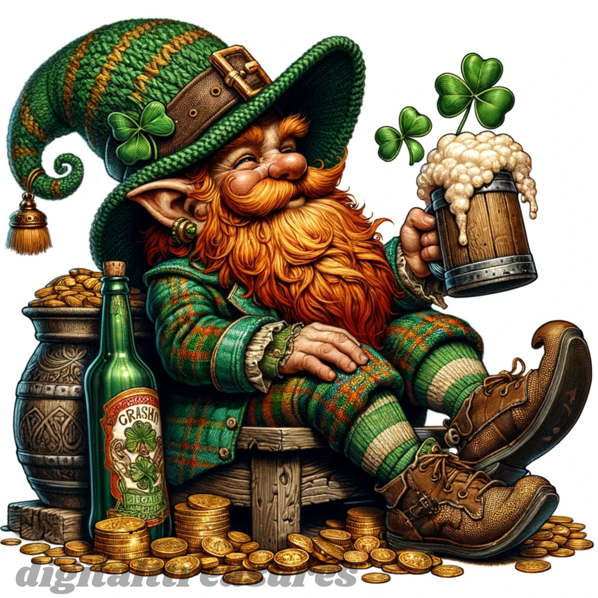 Watercolor St. Patrick's Day Gnomes Clipart Bundle: Featuring Cute ...