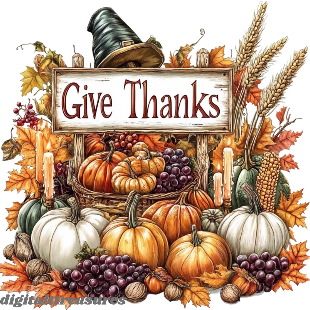 14 Thanksgiving Clipart Bundle: Watercolor Autumn Harvest Images for ...