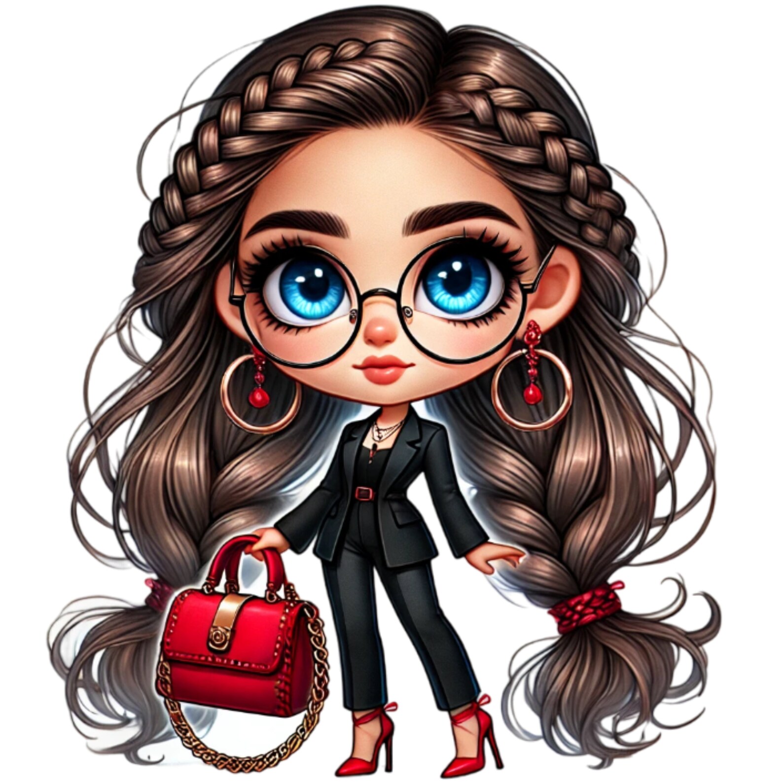 Chic Whimsy: 12 Adorable Chibi-style Woman - Sophisticated Modern ...