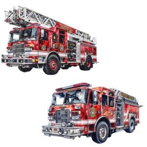 Heroic Hoses: Brave Fire Truck Clipart Bundle - 24 High-quality Jpgs ...