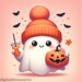 Spooky & Sassy: Cute Bougie Ghost PNG Collection Halloween Coffee and ...