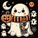 Spooky & Sassy: Cute Bougie Ghost PNG Collection Halloween Coffee and ...