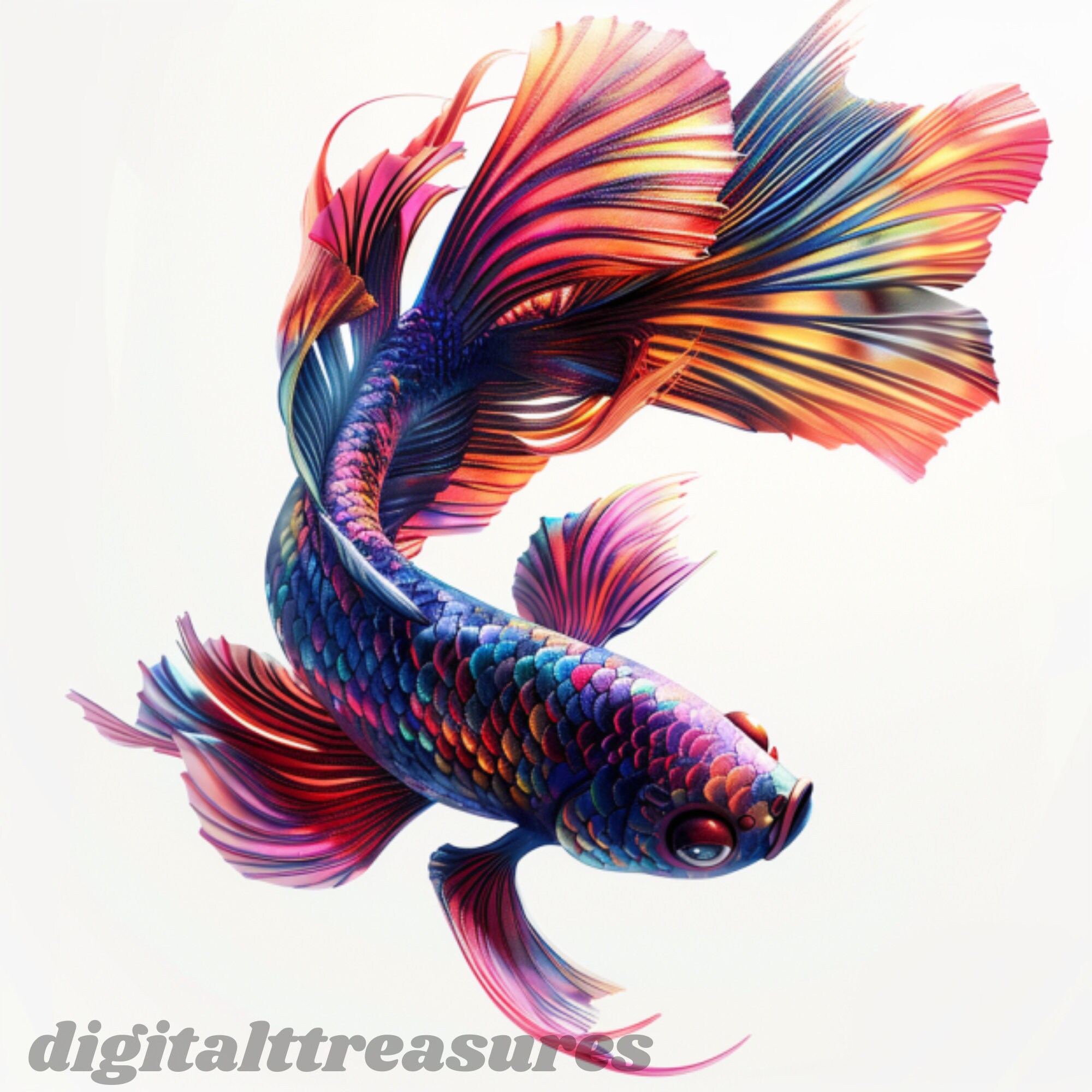 Brilliant Bettas: Vibrant Betta Fish Clipart Bundle 20 High-quality ...