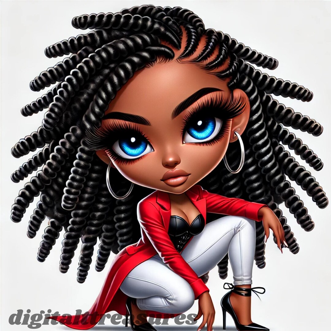 Chibi Afro-american Woman PNG Art: DALL-E 3 Prompts & Guide (digital ...