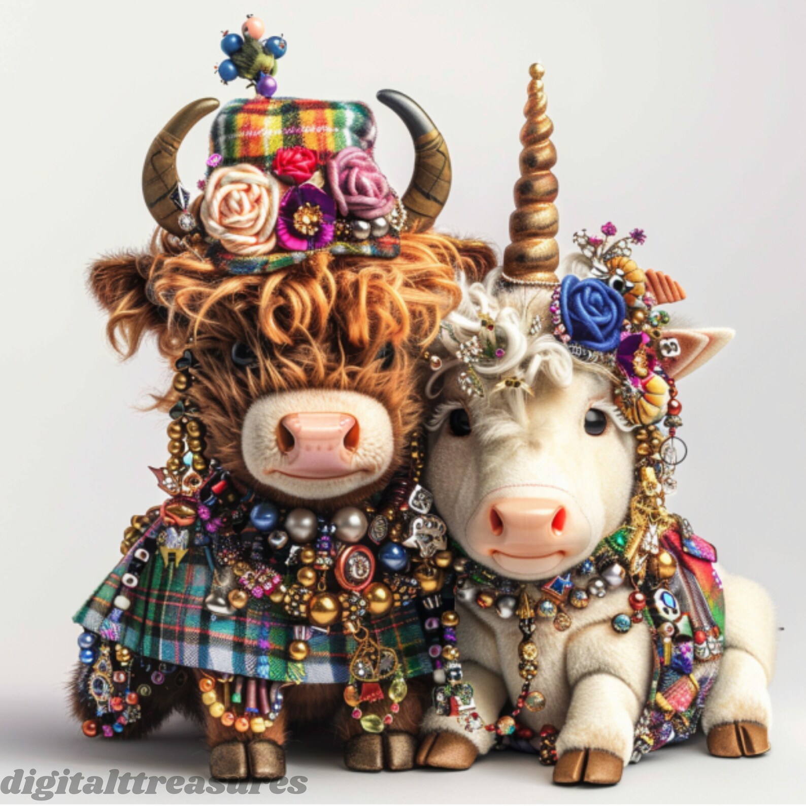 Highland Cow & Unicorn Calf Clipart: Ticalo Style (JPG) - Etsy