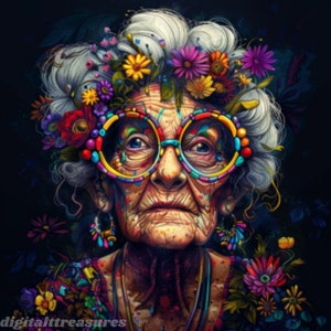 Crazy Old Lady JPG Bundle - 20 Fun & Quirky Senior Graphics for ...