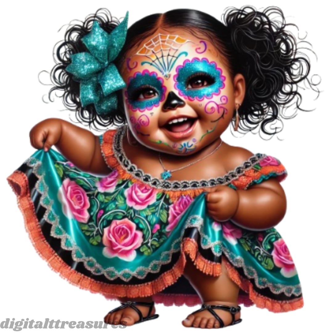 La Catrina Clipart Bundle: Baby Sugar Skull, Día De Los Muertos ...