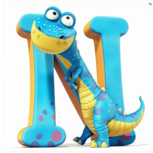 Prehistoric Letters: 26 Dinosaur Alphabets JPG Bundle - Instant ...