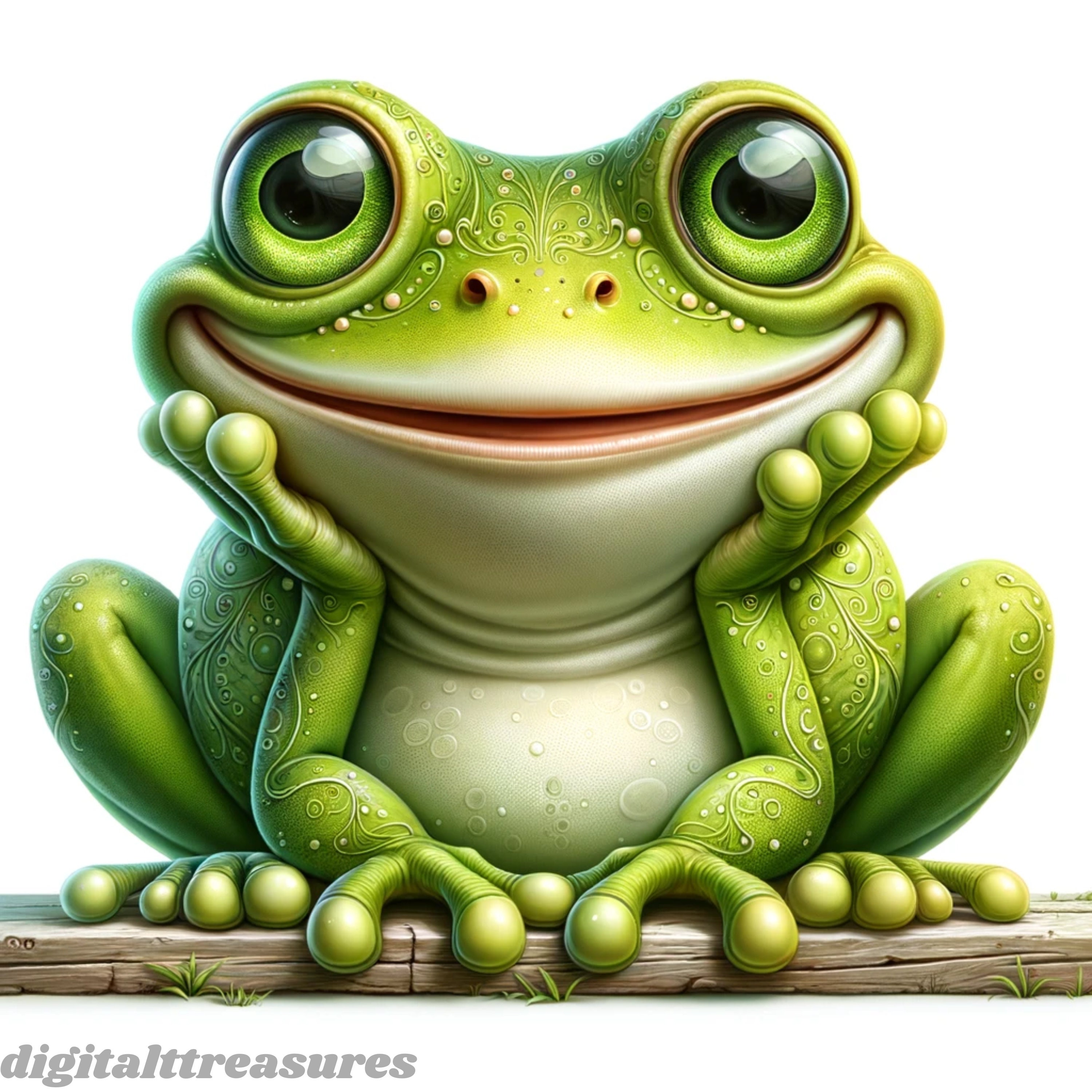 15 Cute, Funny & Quirky Frog JPG Clipart Bundle White Background for ...