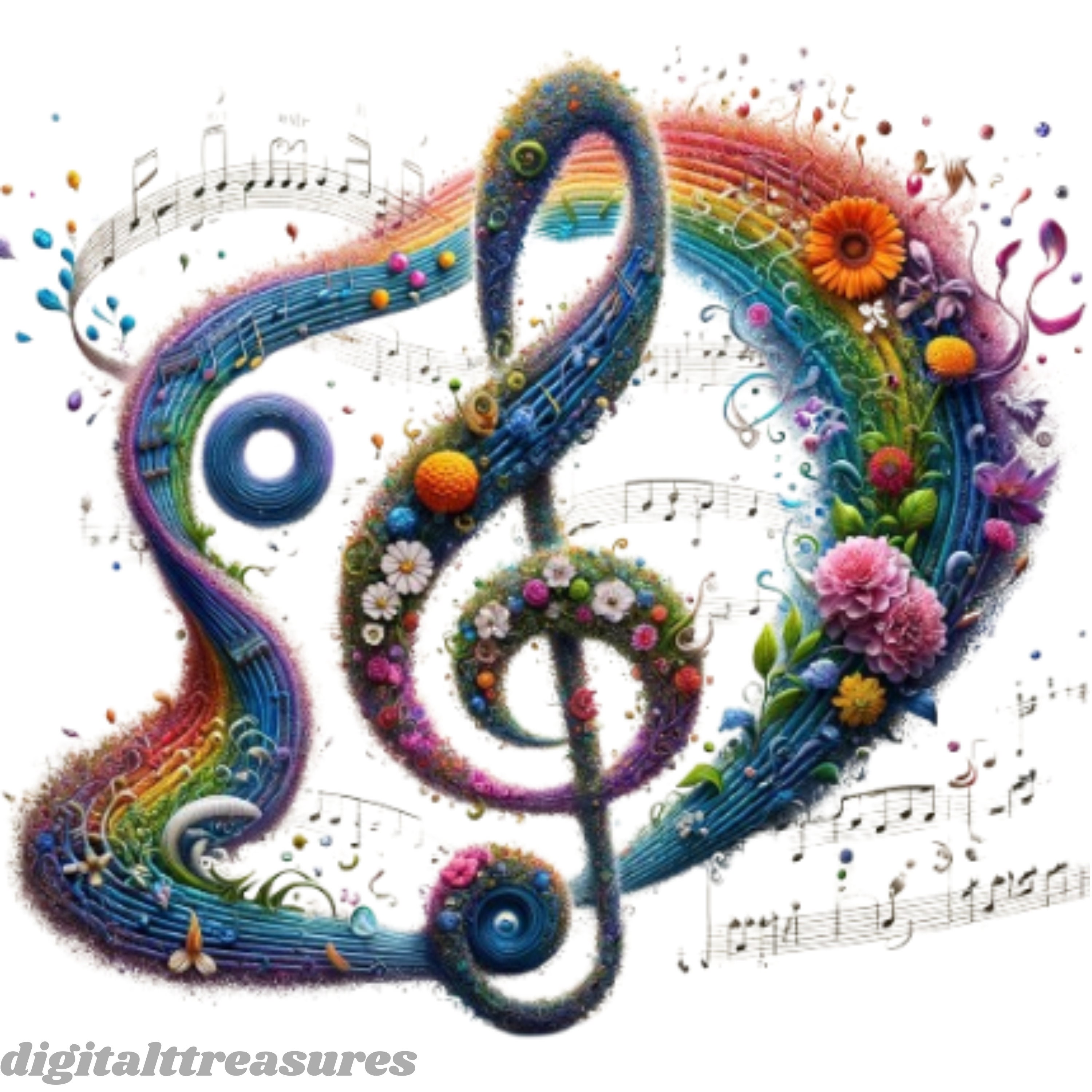 Music Notes Clipart - 16 Vibrant Watercolor Pngs for Digital Download ...