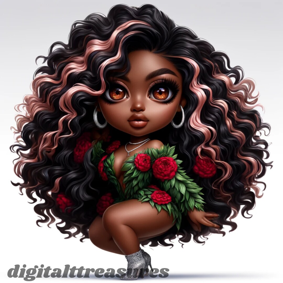 Chibi Afro American Floral Women Prompts: DALL-E 3 Guide & Images - Etsy