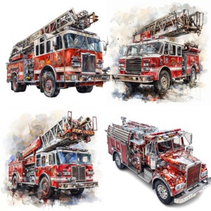 Heroic Hoses: Brave Fire Truck Clipart Bundle - 24 High-quality Jpgs ...