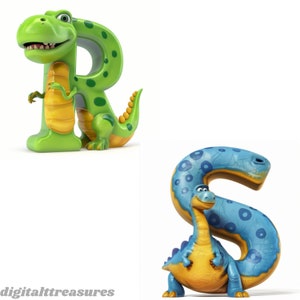Prehistoric Letters: 26 Dinosaur Alphabets JPG Bundle - Instant ...