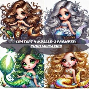Chatgpt 4 & Dalle-3 Prompts: Chibi Mermaid Free Dalle-3 Guide and 10 ...