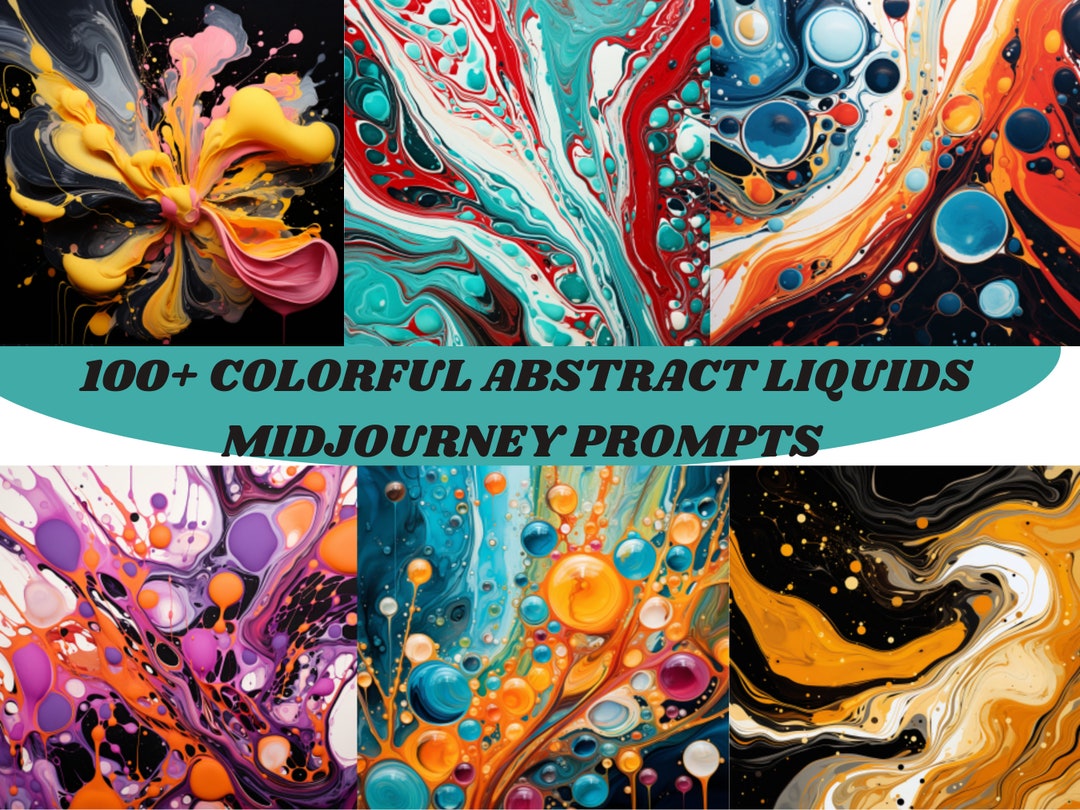 100+ Colorful Abstract Liquids Midjourney Prompts Colorful Fluid Arts ...