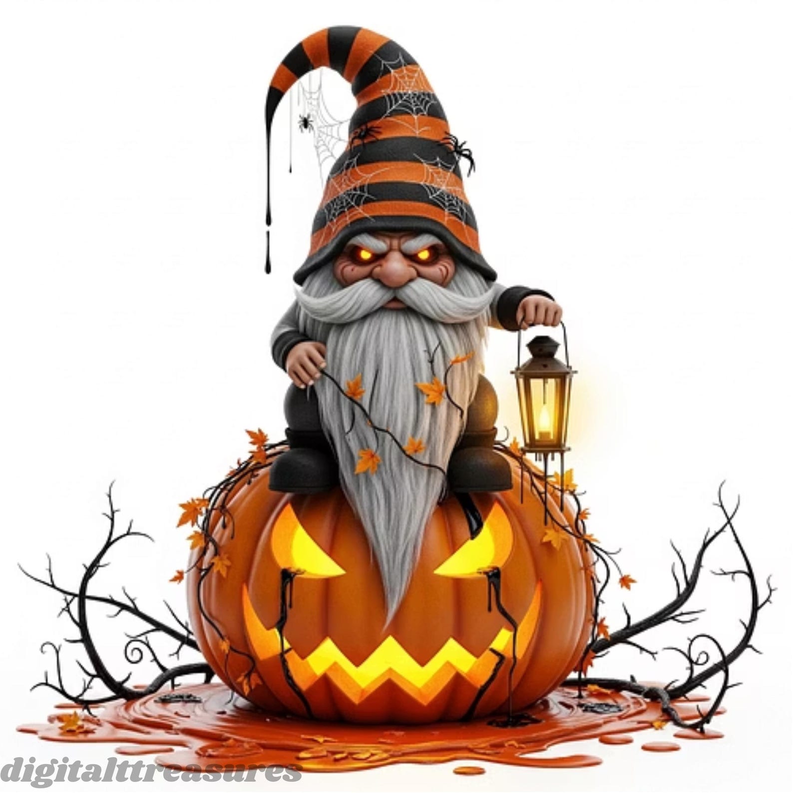 Zombie Gnomes Clipart – Spooky Halloween Monster Gnome Illustrations ...
