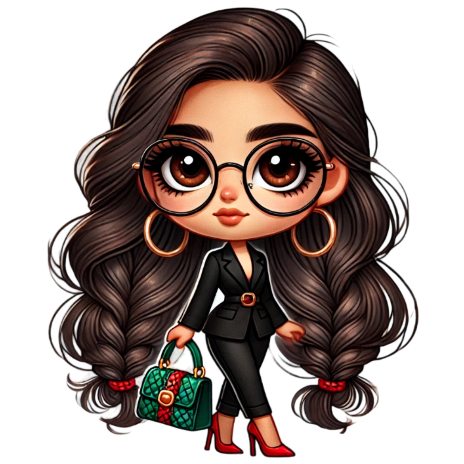 Chic Whimsy: 12 Adorable Chibi-style Woman - Sophisticated Modern ...