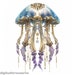 Steampunk Jellyfish Clipart: Watercolor Undersea Illustrations (digital ...