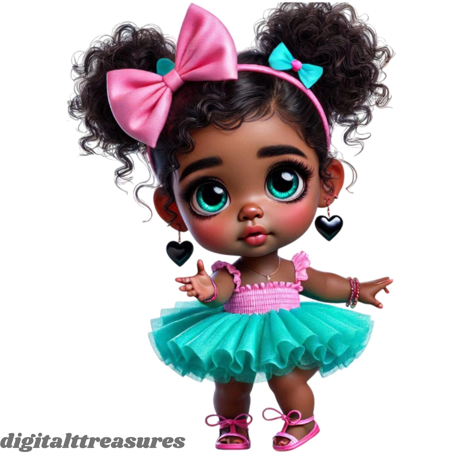 15 Whimsical Chibi Afro-american Toddler in Playful and Adorable Poses ...