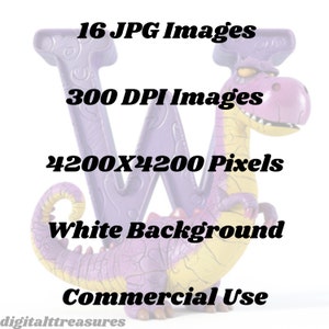 Prehistoric Letters: 26 Dinosaur Alphabets JPG Bundle - Instant ...