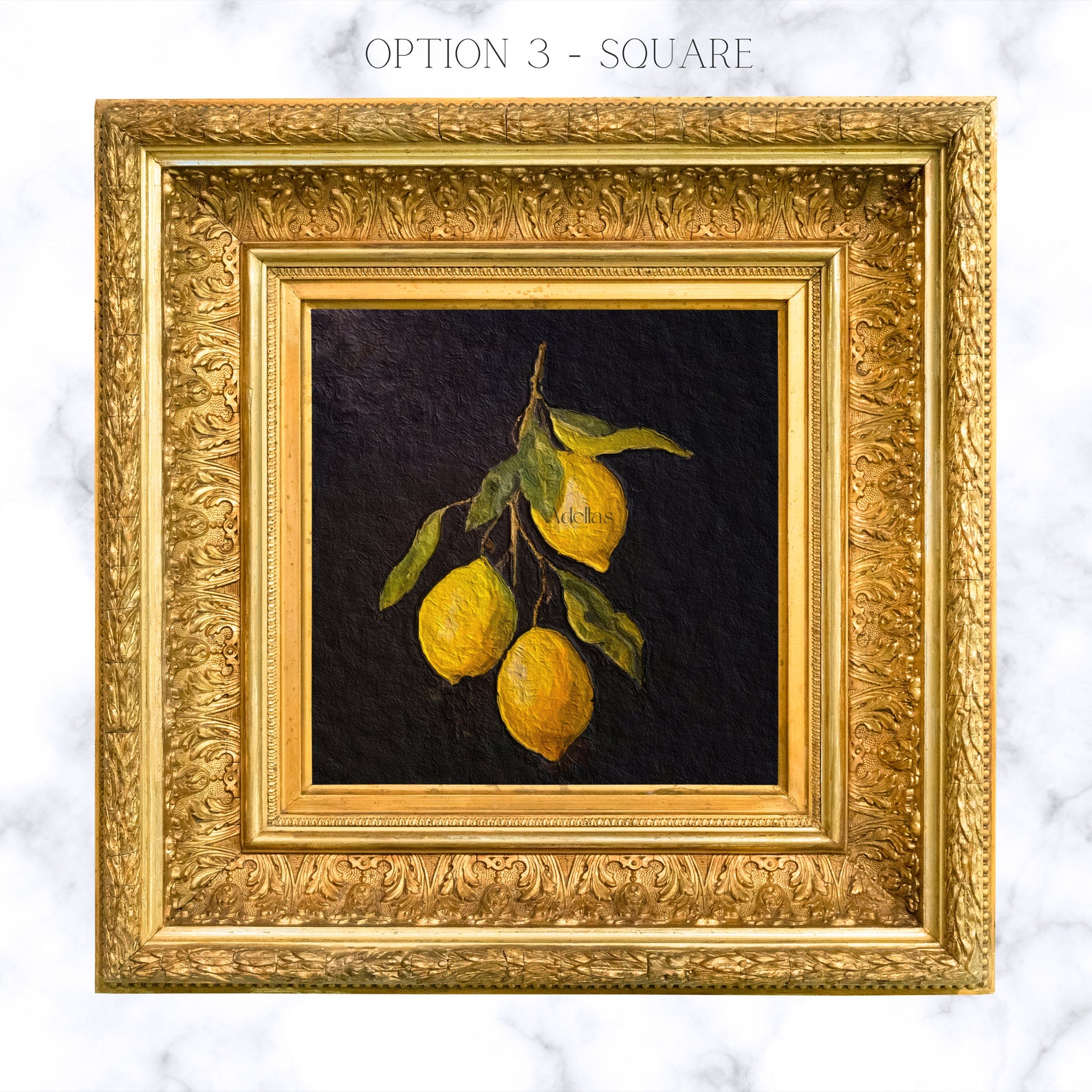 Vintage Lemon Painting, Still Life Art, 3 Options Included Portrait ...