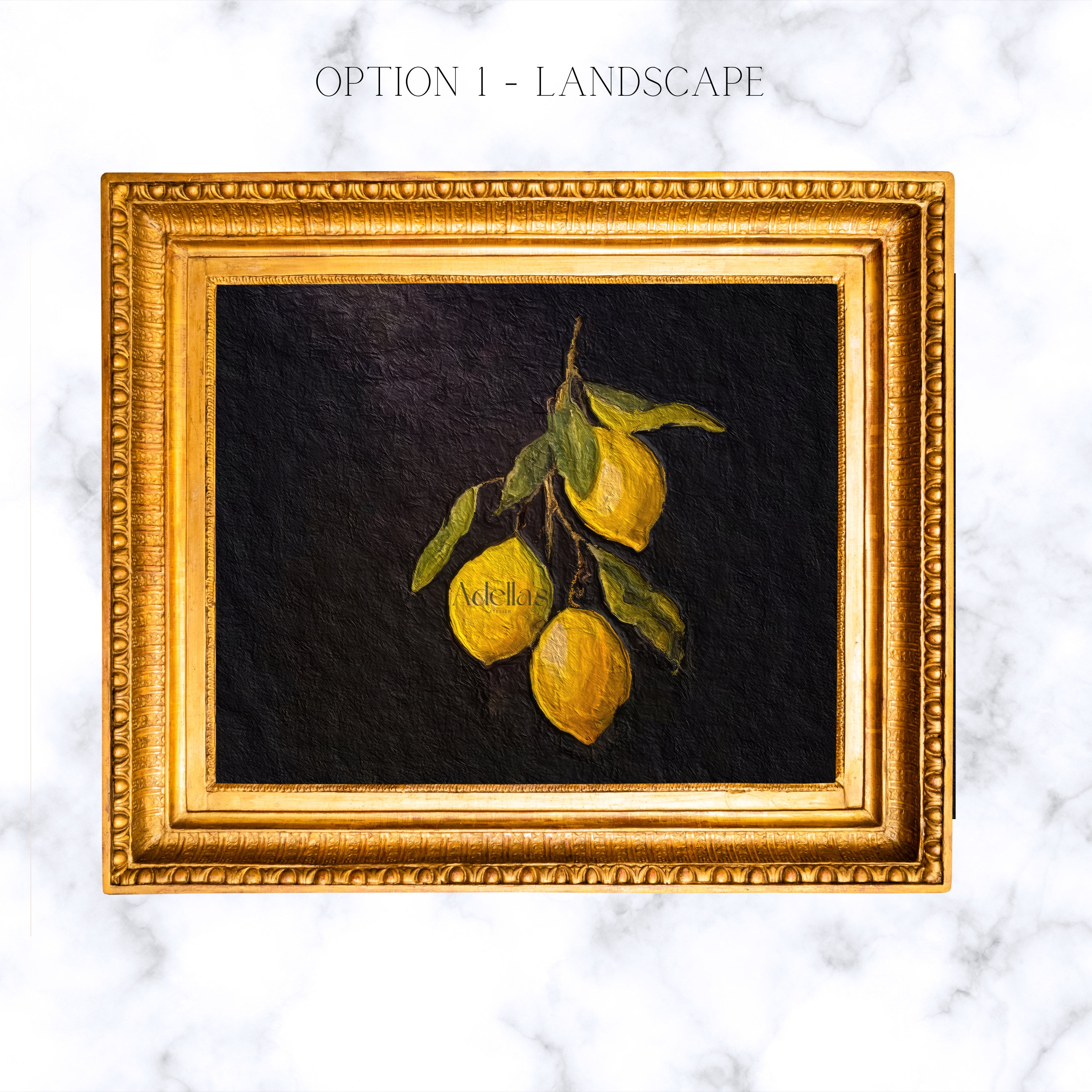 Vintage Lemon Painting, Still Life Art, 3 Options Included Portrait ...