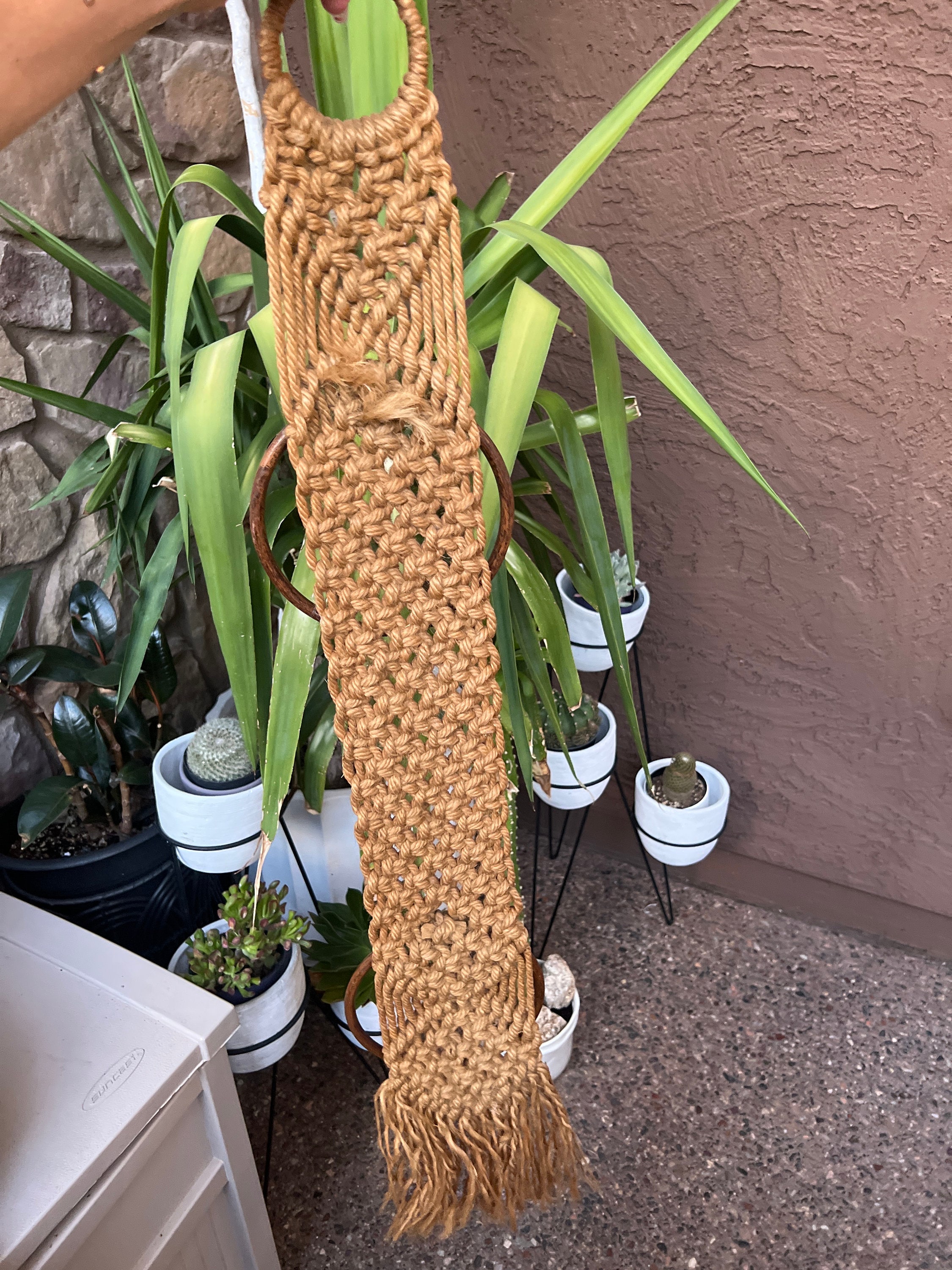 1970’s Vintage Macrame Towel Holder MCM Boho - Etsy