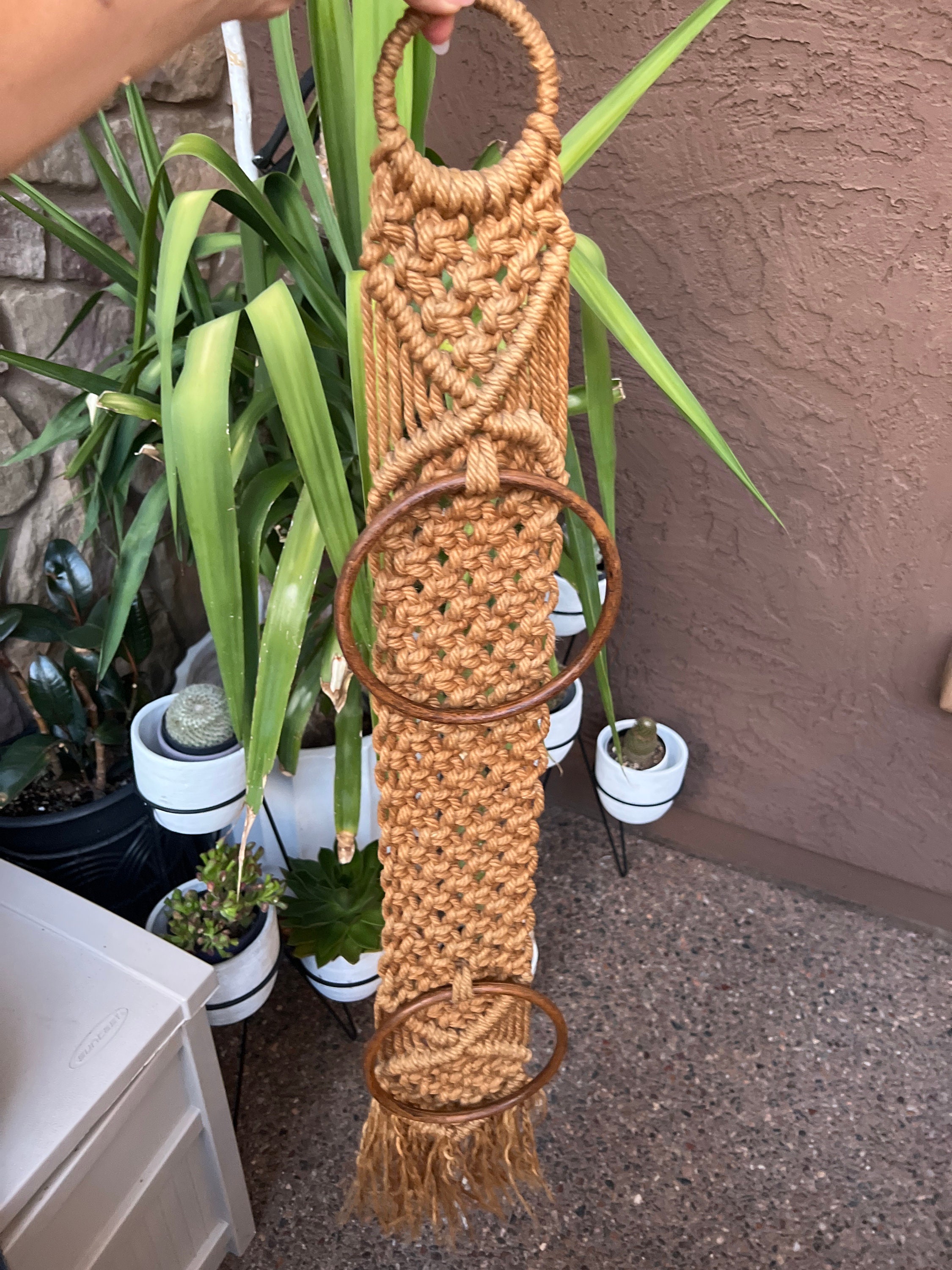 1970’s Vintage Macrame Towel Holder MCM Boho - Etsy