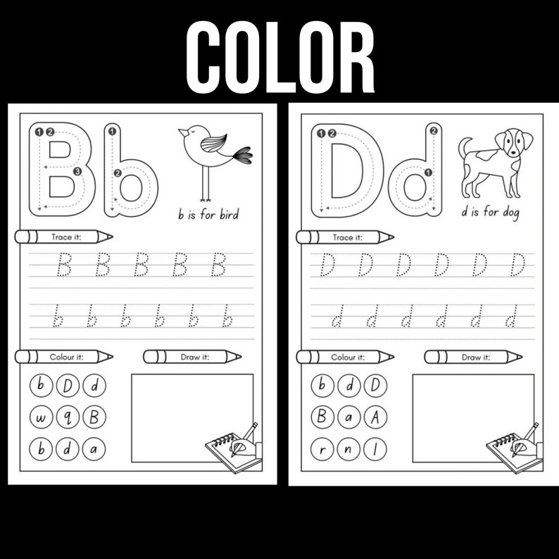 Hojas de trabajo del alfabeto Imprimible Calco Colorear Maestro de ...