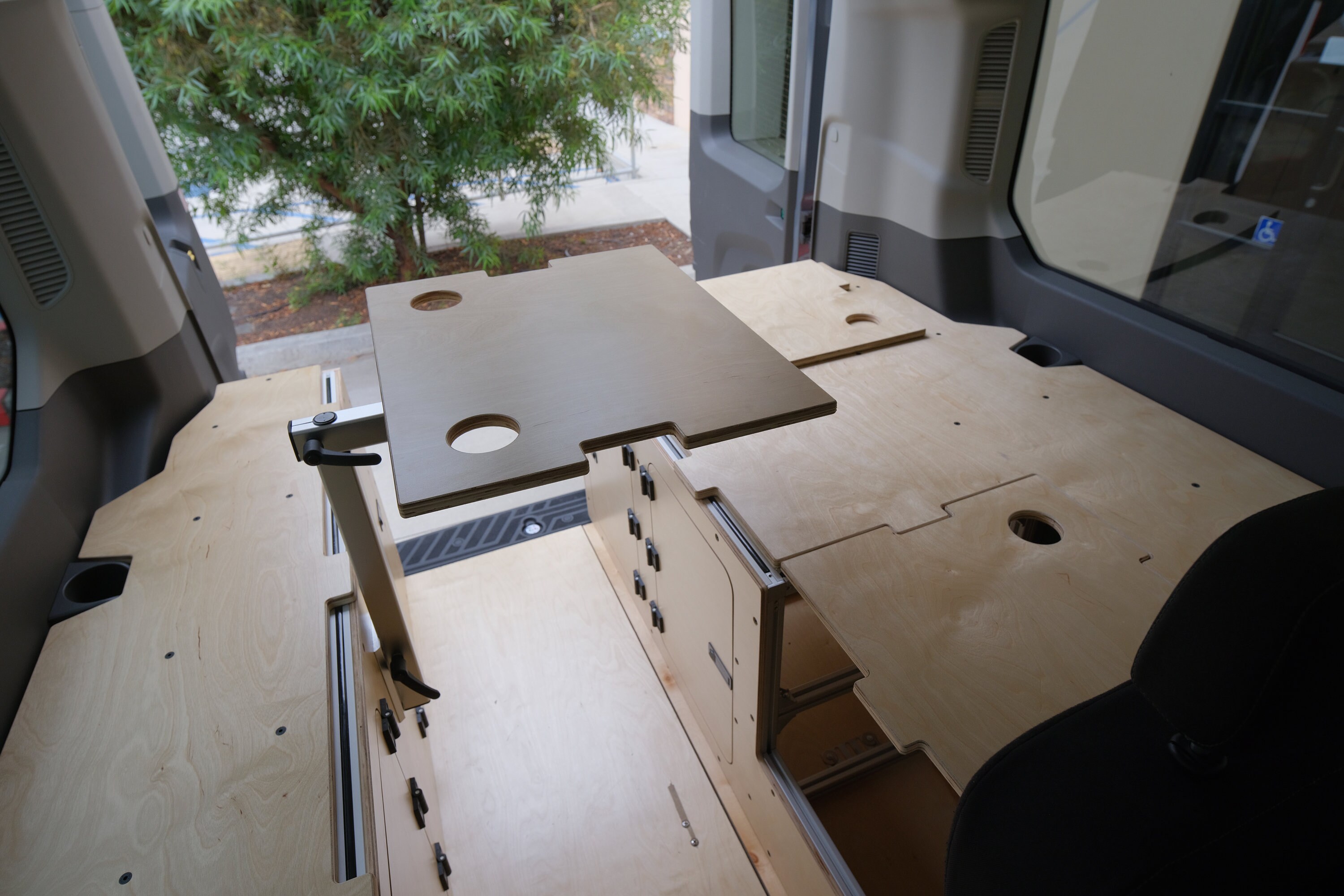 Ford Transit Extended Custom Cabinets Bed System Camper Van Conversion ...