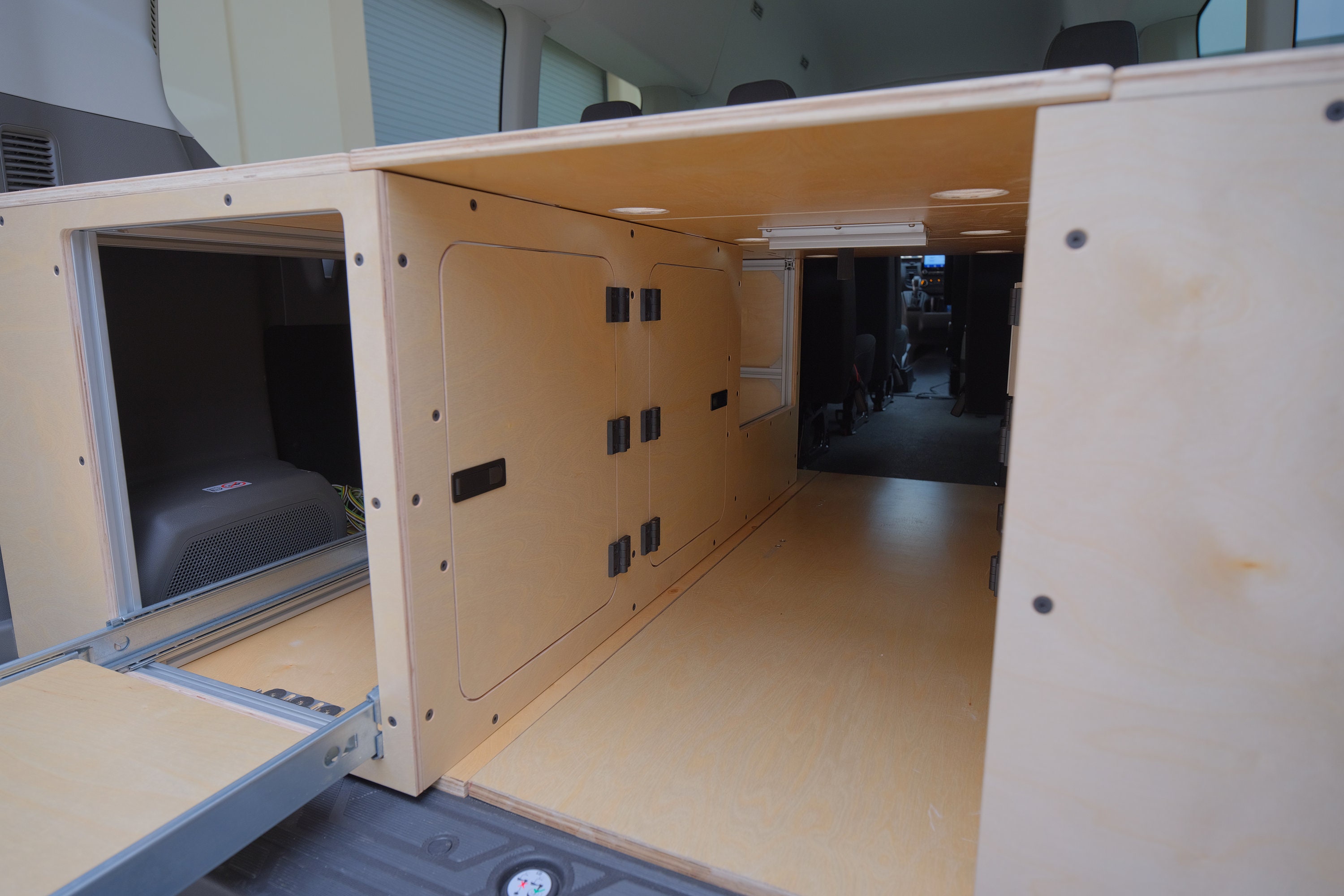Ford Transit Extended Custom Cabinets Bed System Camper Van Conversion ...