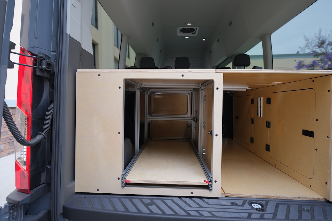 Ford Transit Extended Custom Cabinets Bed System Camper Van Conversion ...