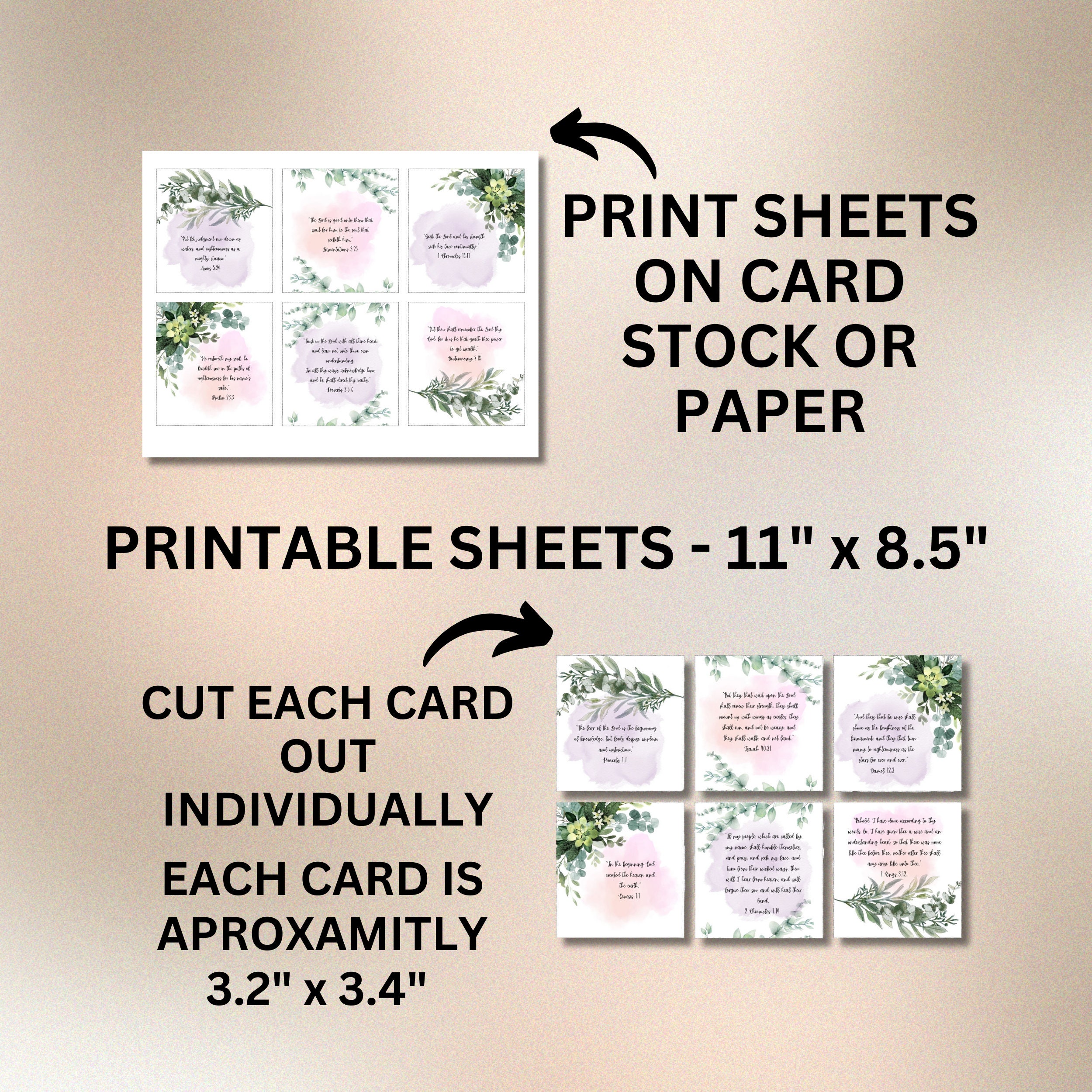 24 Old Testament KJV Verse Cards, Printable, Scripture Cards ...