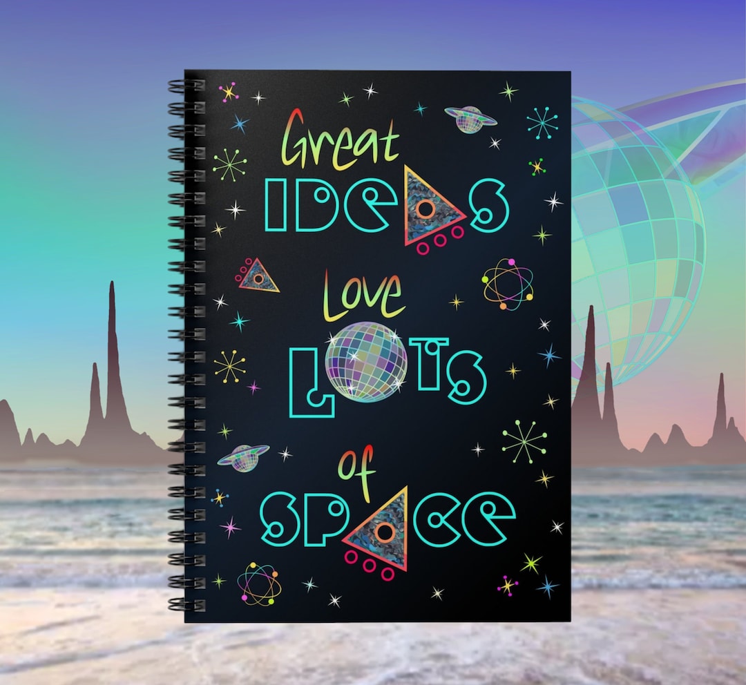 Space Themed Spiral Notebook - Great Ideas Need Lots of Space - Sci-fi ...
